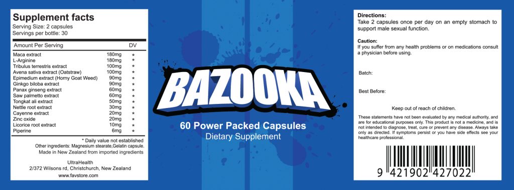 Bazooka - The Man Pill - Health Shop NZ